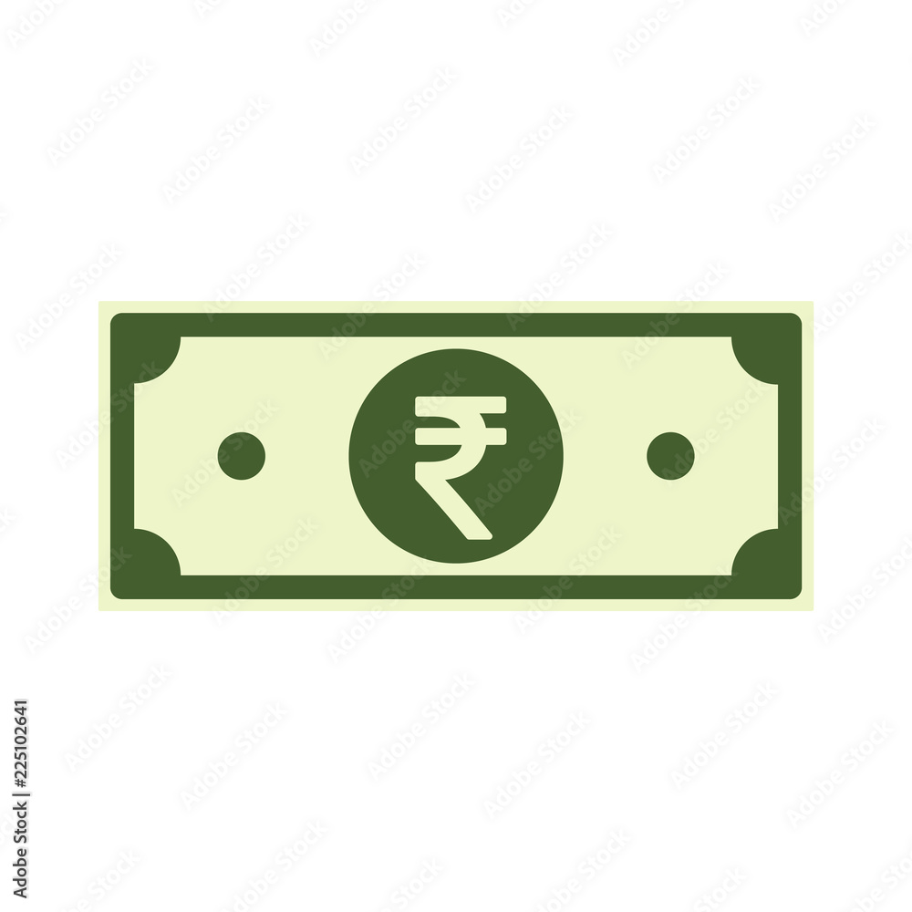 Indian rupee paper notes isolated on white background. INR icon ...