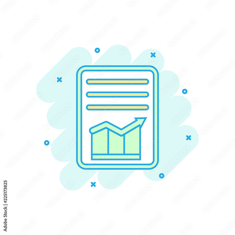 Cartoon colored checklist icon in comic style. Document check sign ...