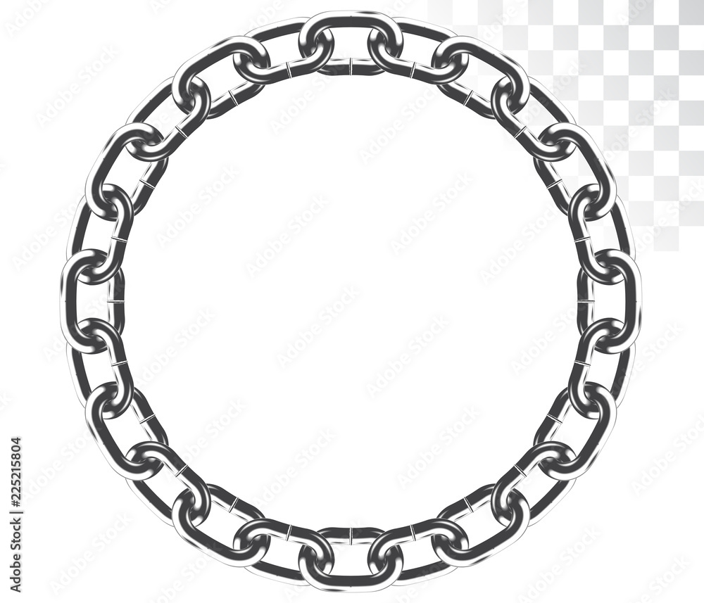 vector round frame of chains isolated on transparent background Stock ...
