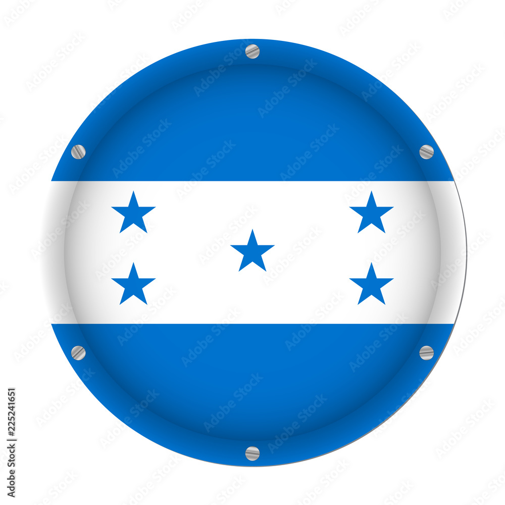 round metallic flag of Honduras with screws Stock Vector | Adobe Stock
