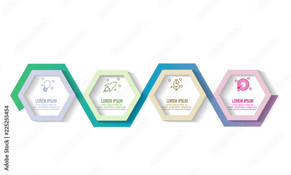 hexagon timeline infographic template illustration vector Stock Vector ...