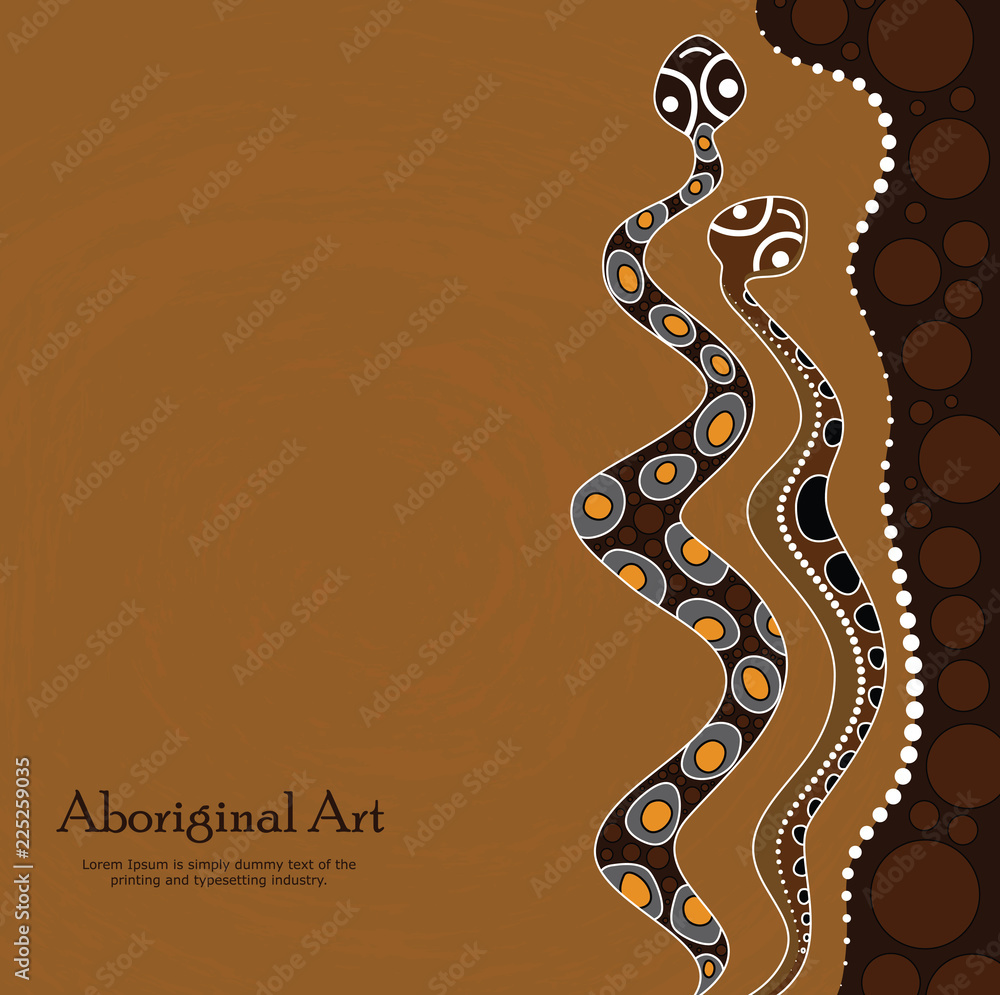 Aboriginal art vector banner with text. Stock Vector | Adobe Stock