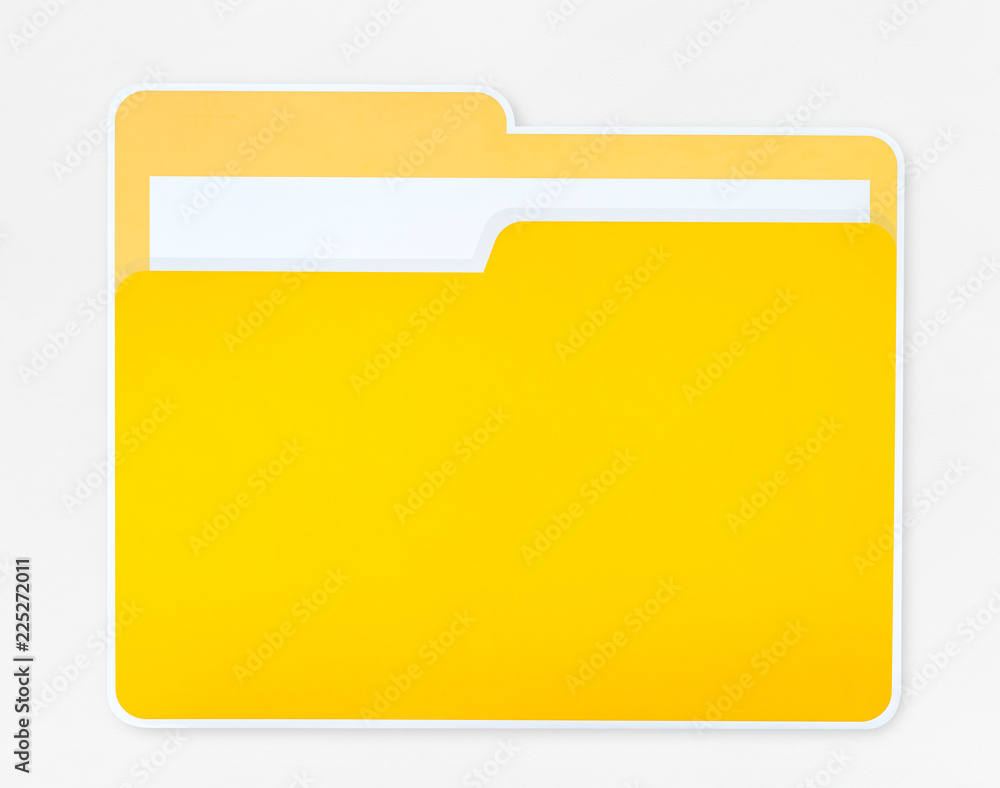 Yellow document folder icon isolated Stock Photo | Adobe Stock