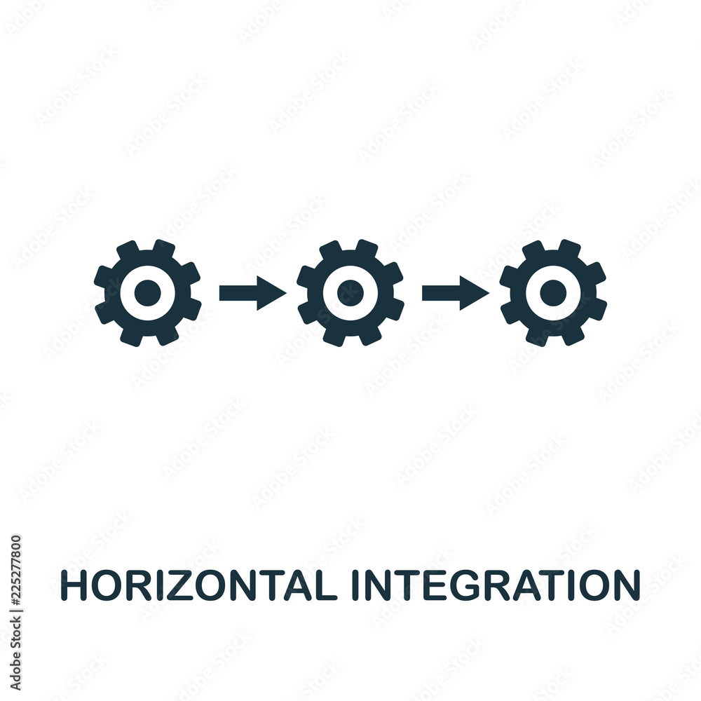 Horizontal Integration icon. Monochrome style design from industry 4.0 ...