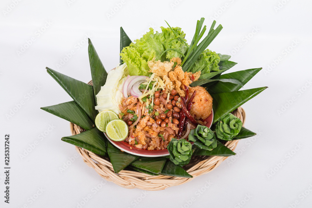 Yam Naem Khao Thot Recipe. Spicy Salad of Curried Rice Croquettes ...