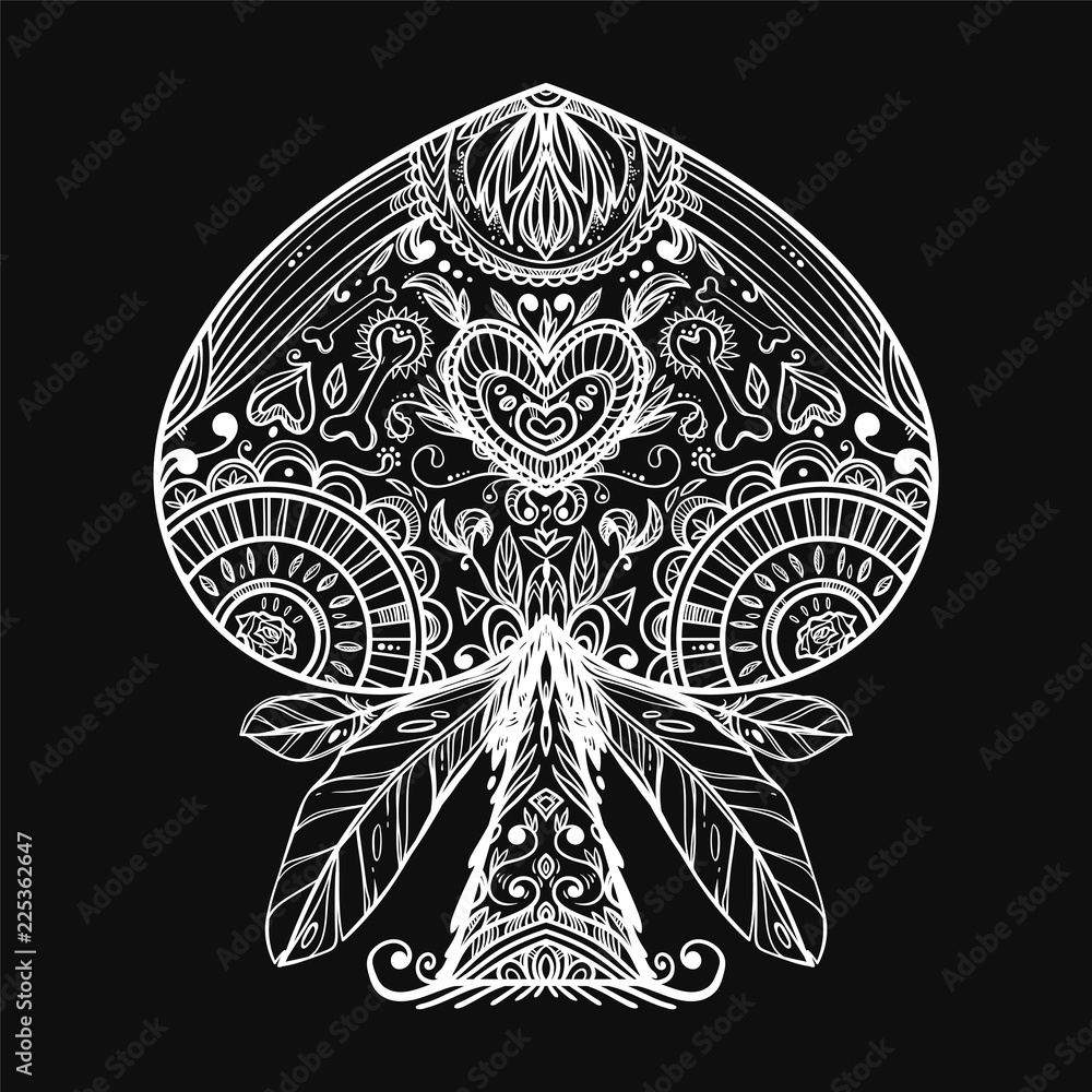 The beautiful graphic peak sign. Peak suit. Day of the Dead style. Can ...