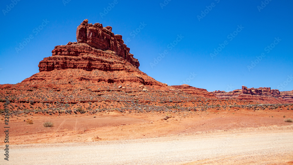 Iconic Southwest US desert brown sandstone monument in the former Bears ...