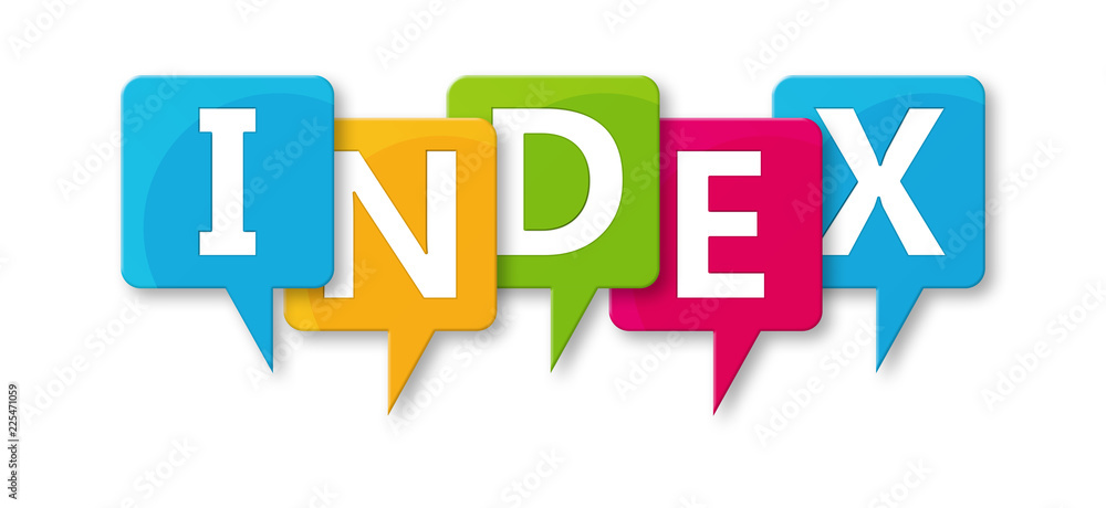 Index - letters written in beautiful boxes on white background Stock ...