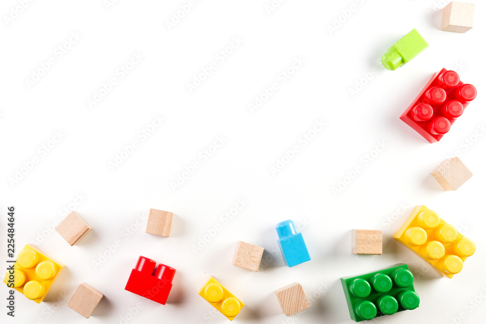 Kids toys background with colorful blocks Stock Photo | Adobe Stock