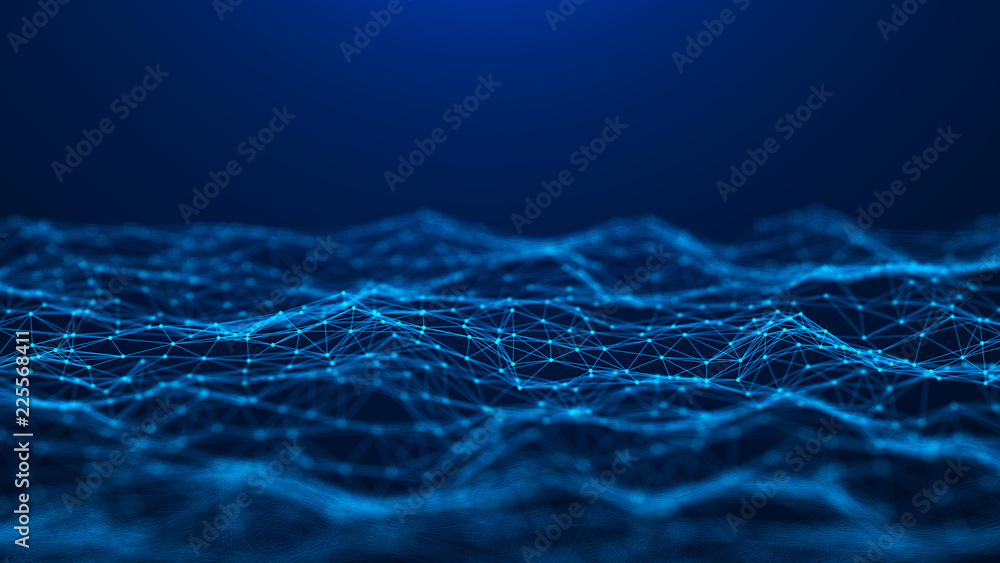 Abstract technology background. Network connection. Big data visualization. 4k rendering. Stock ...