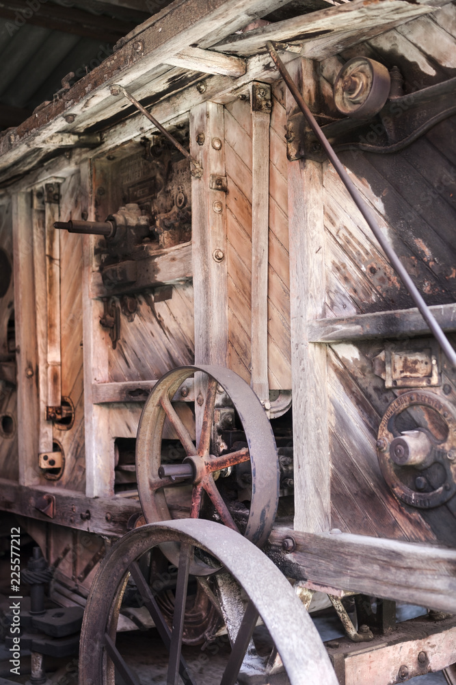 Details on an old agriculture engine in Cernat village, Transylvania ...
