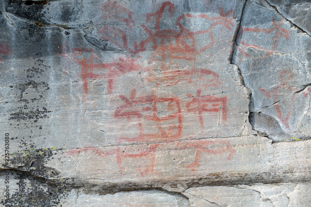 Cave paintings Sweden Stock Photo | Adobe Stock