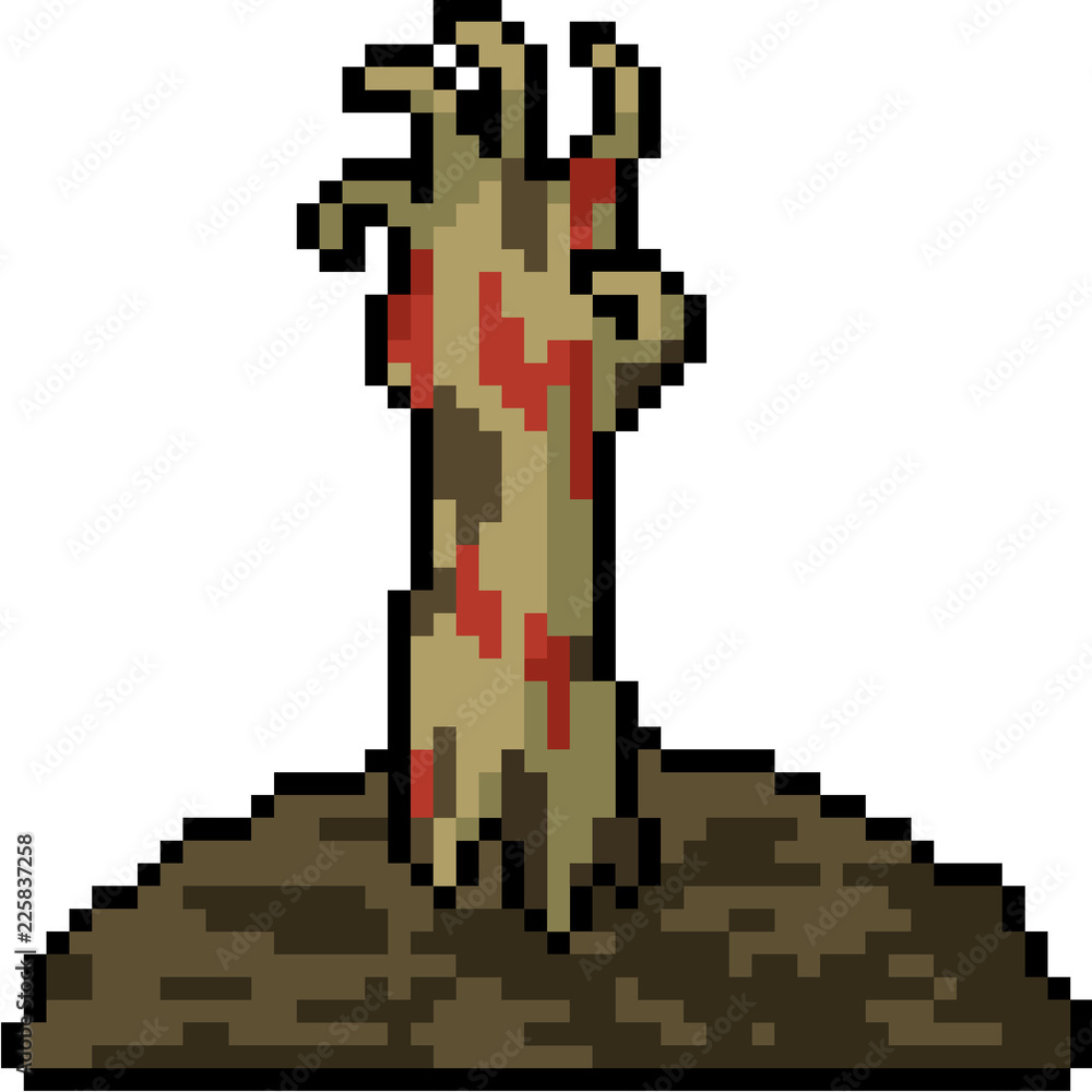 vector pixel art corpse hand Stock Vector | Adobe Stock