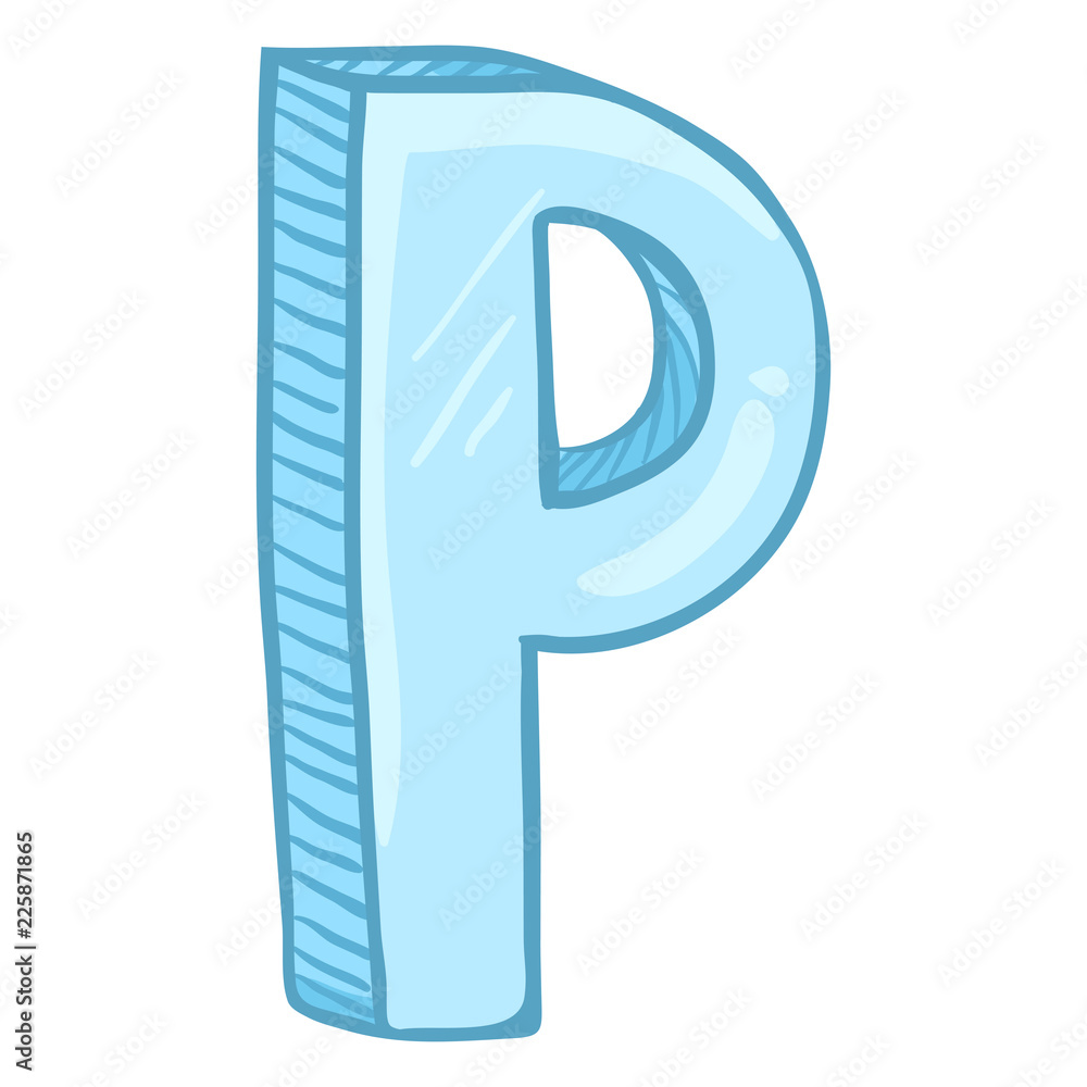 Vector Single Cartoon Illustration - Ice Blue Letter P Stock Vector ...