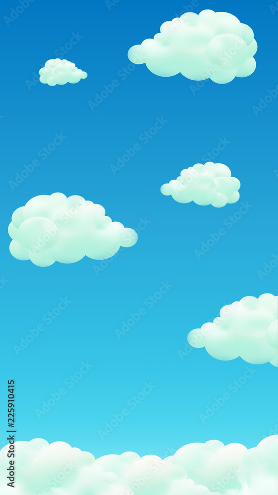 Blue gradient Sky and Clouds Vector Illustration Cartoon for Mobile ...