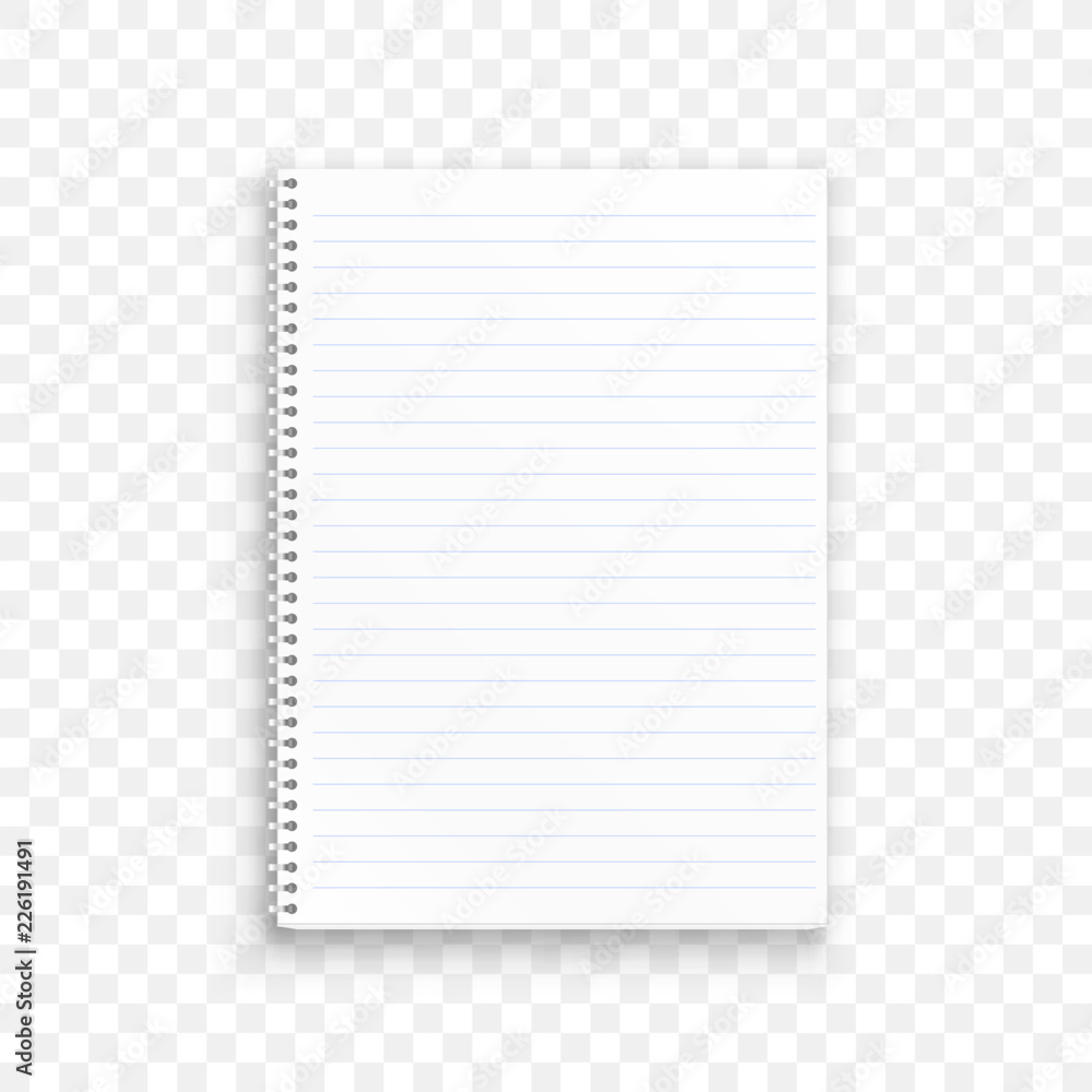 Blank realistic spiral notepad notebook isolated on transparent ...