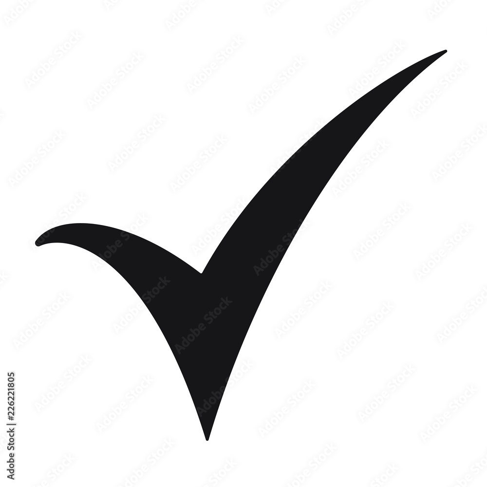 Black check mark icon. Tick symbol, tick icon vector illustration. 素材庫 ...