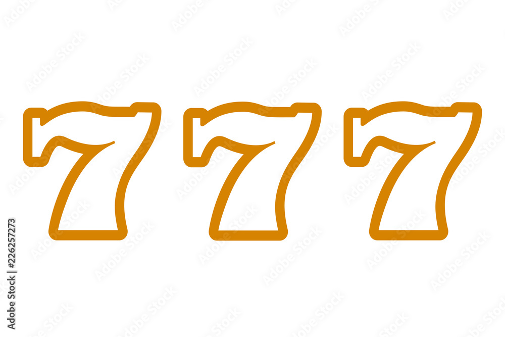Fortune 777 icon. Triple sevens symbol, logo illustration – stock ...