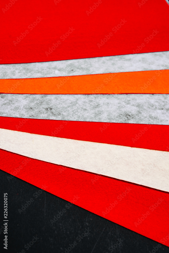 Red colored bright felt textile material. Samples of soft felt. Craft ...