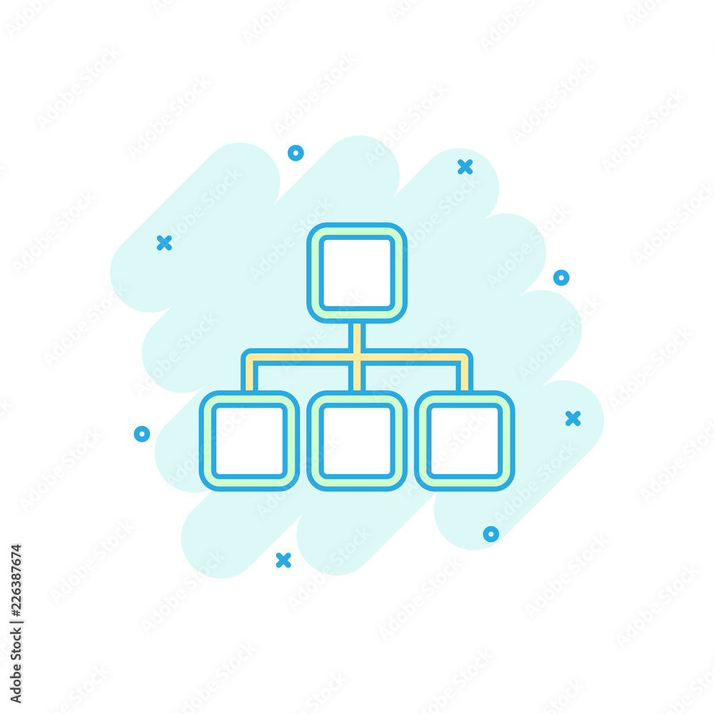 Vector cartoon structure diagram icon in comic style. Chart ...