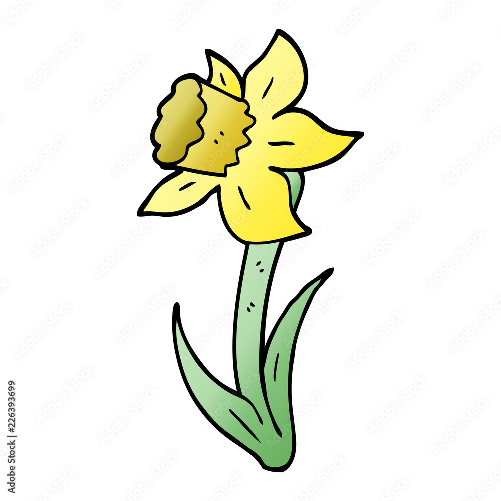 vector gradient illustration cartoon daffodil Stock Vector | Adobe Stock vector gradient illustration cartoon daffodil Stock Vector | Adobe Stock