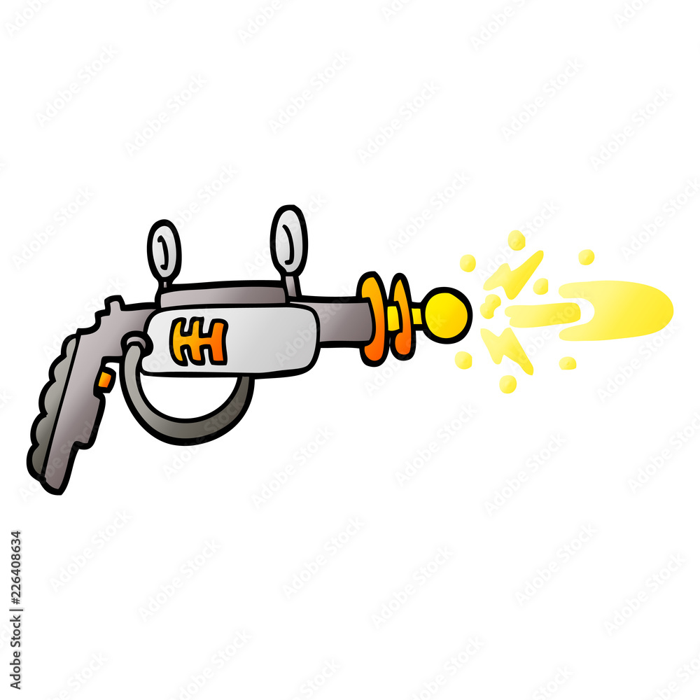 vector gradient illustration cartoon ray gun Stock Vector | Adobe Stock