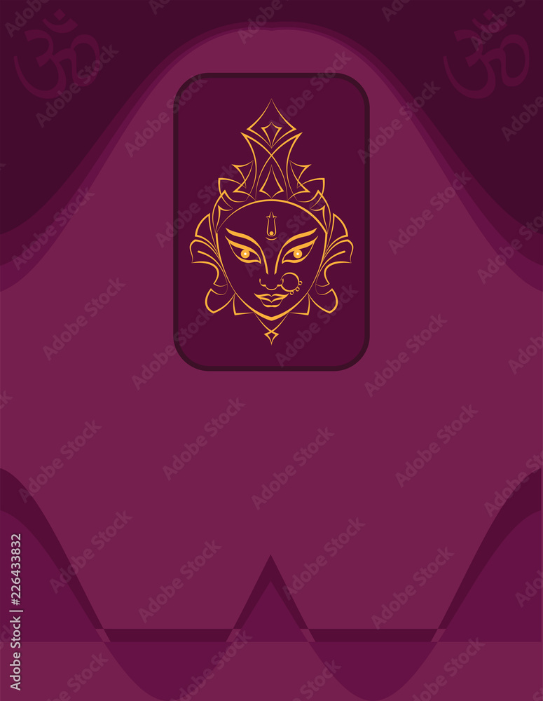 Durga Goddess Of Power, Divine Mother Of The Universe Design Stock ...