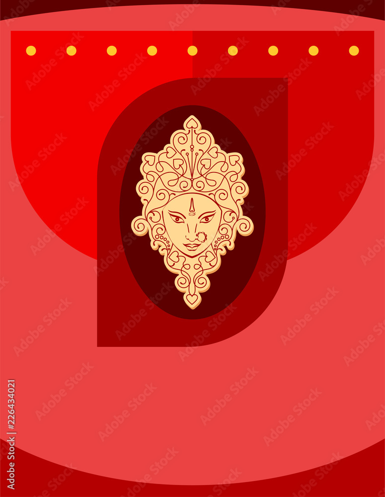 Durga Goddess Of Power, Divine Mother Of The Universe Design Stock ...