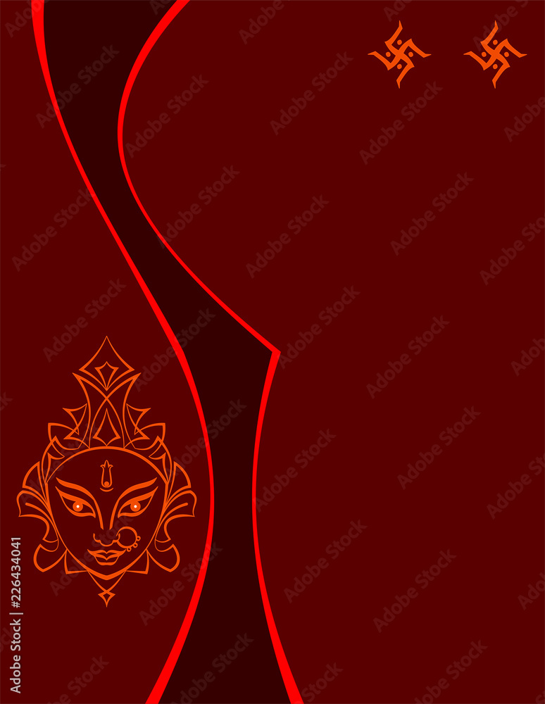 Durga Goddess Of Power, Divine Mother Of The Universe Design Stock ...