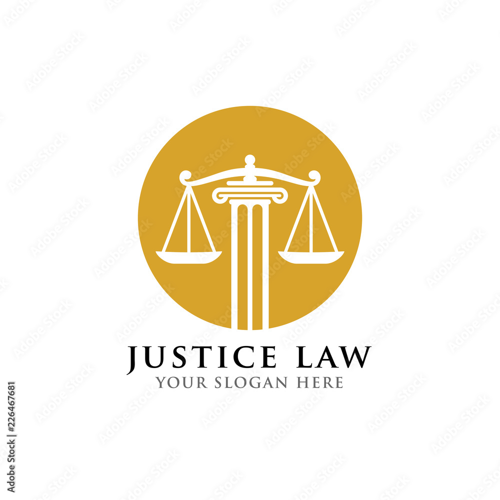 justice law logo design template. attorney logo vector design. scales ...