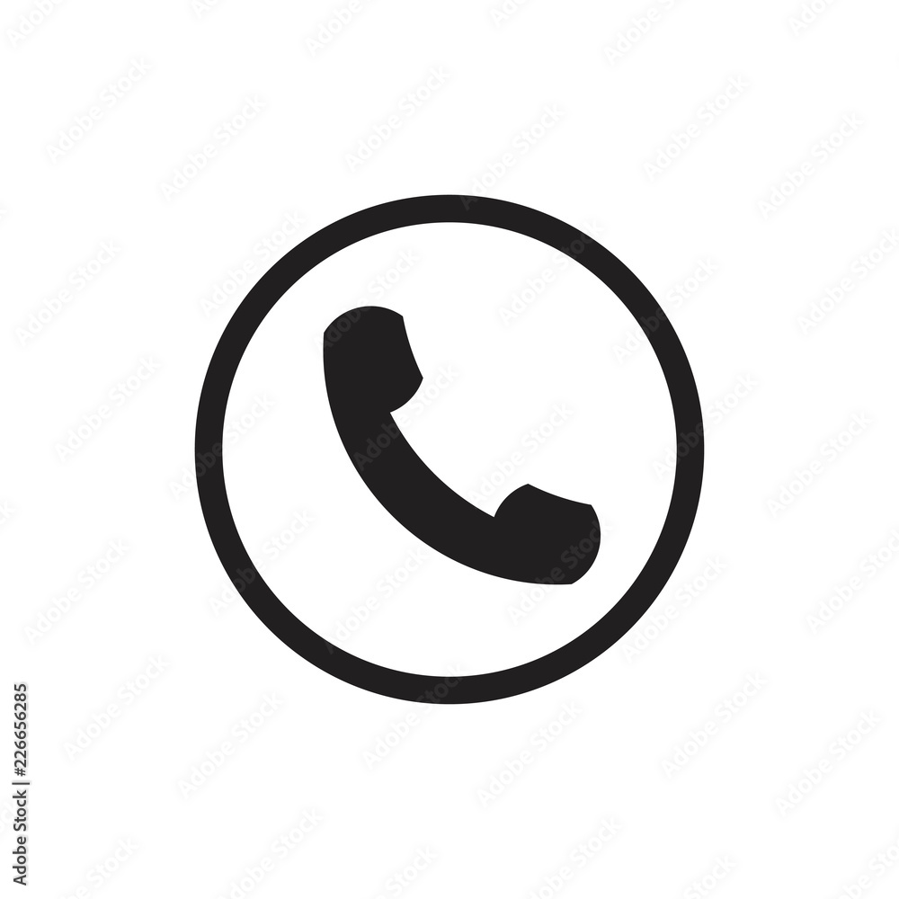 telephone simple circle logo vector Stock Vector | Adobe Stock