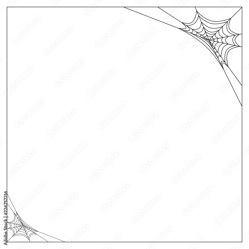 spiderweb frame, border, divider isolated on white background Stock ...