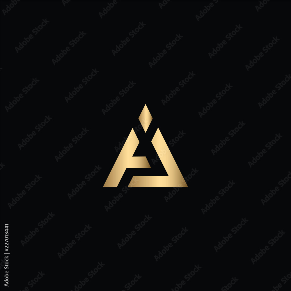 Minimal Solid Letter AJ Logo Design Using Letters A J In Vector Format ...