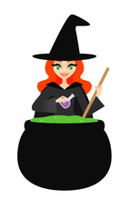 Halloween Witches Stir Cauldron Free Stock Photo - Public Domain Pictures