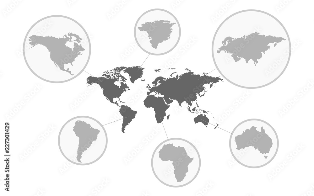 Gray Earth Map. World Map. Wold Map Vector Stock Vector | Adobe Stock