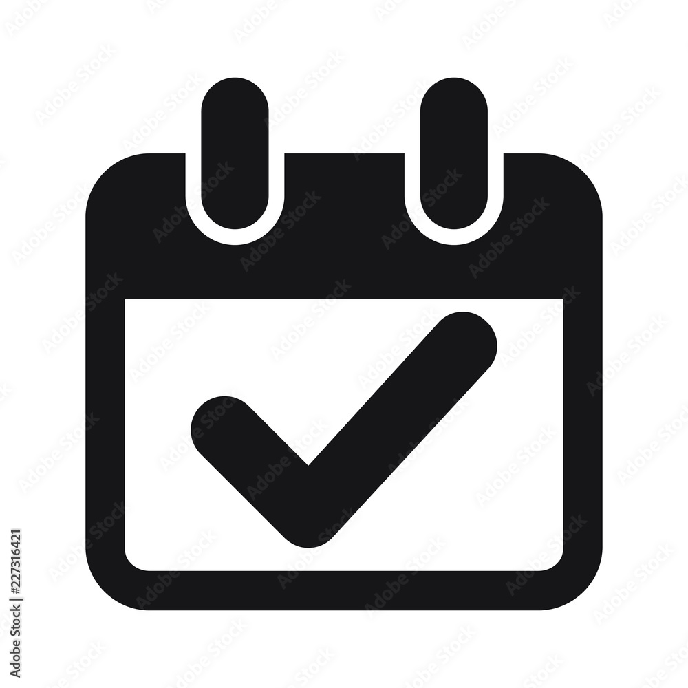 calendar check mark icon Stock Vector | Adobe Stock
