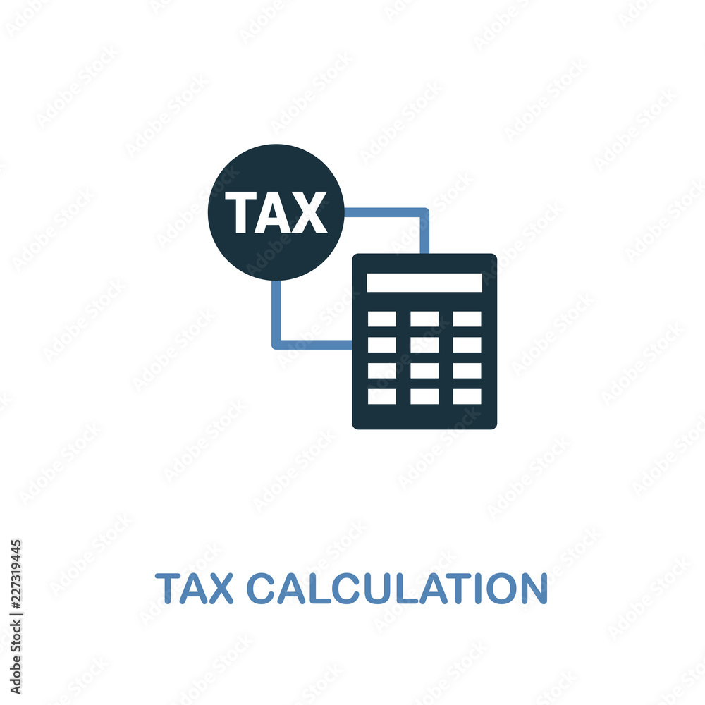 Tax Calculation icon in two colors design. Pixel perfect symbols from ...