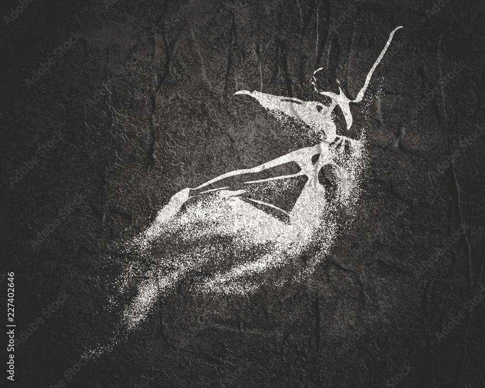 Beautiful sexy fitness girl with trail of particles. Pretty woman ...