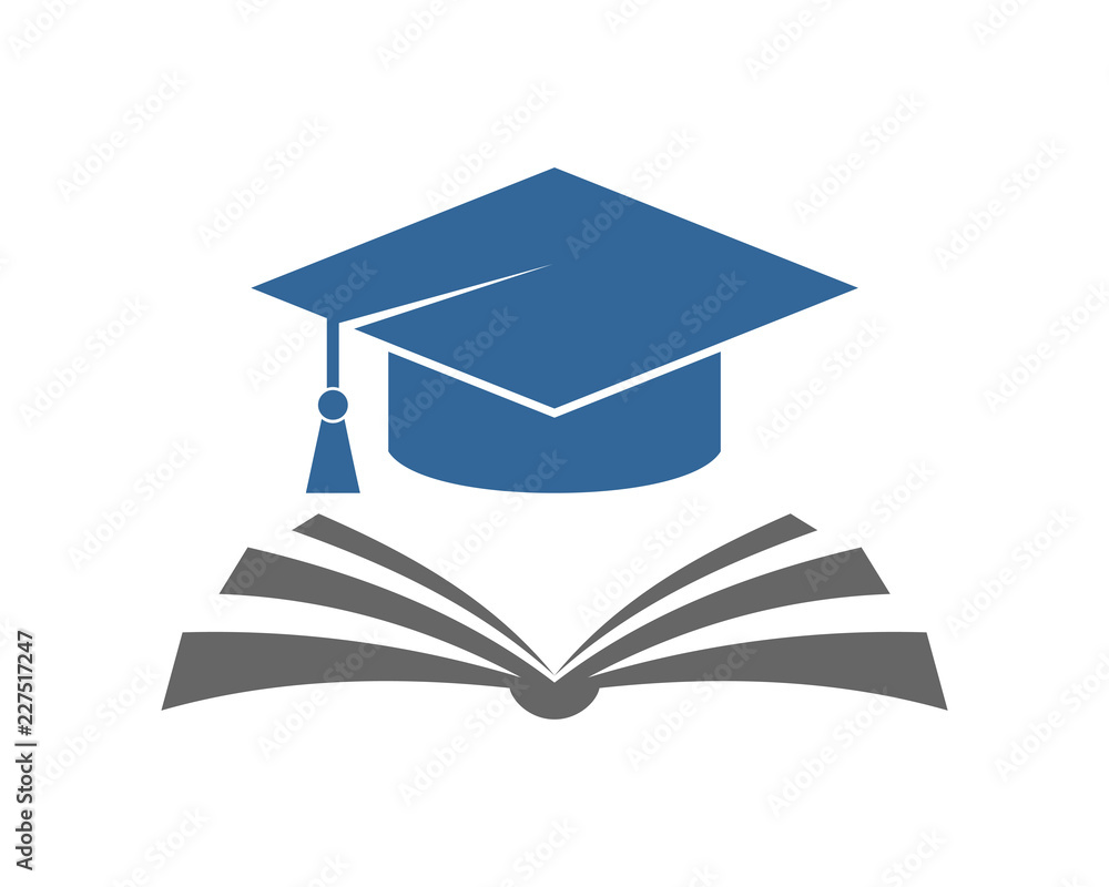Vector Graduation Hat and Book School Sign Symbol Icon Logo Design ...