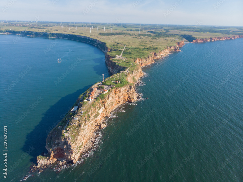 AERIAL view of monumental historical town of Kaliakra Unesco world ...