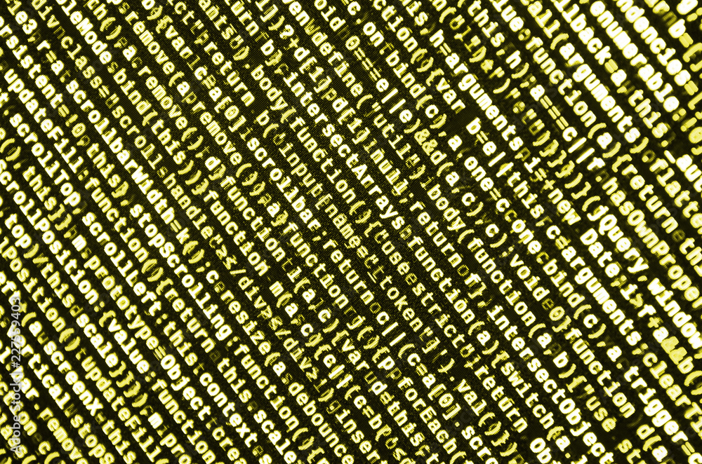 Computer program preview. Programming code typing. Information technology website coding ...