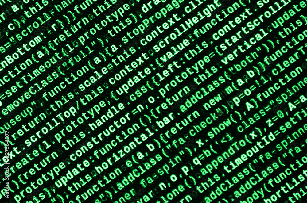 Computer program preview. Programming code typing. Information technology website coding ...