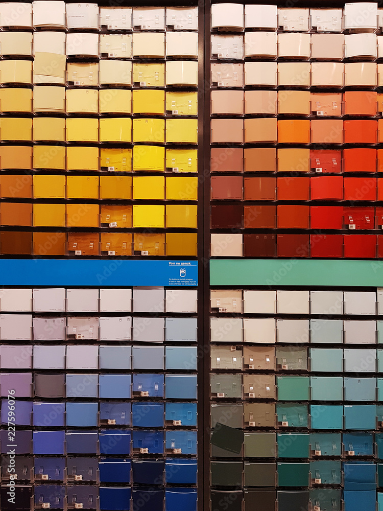 Colorful paint swatches ordered from light to dark, and in color ...