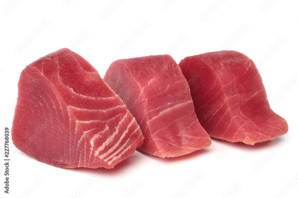 Slices of raw tuna fish meat Stock Photo | Adobe Stock