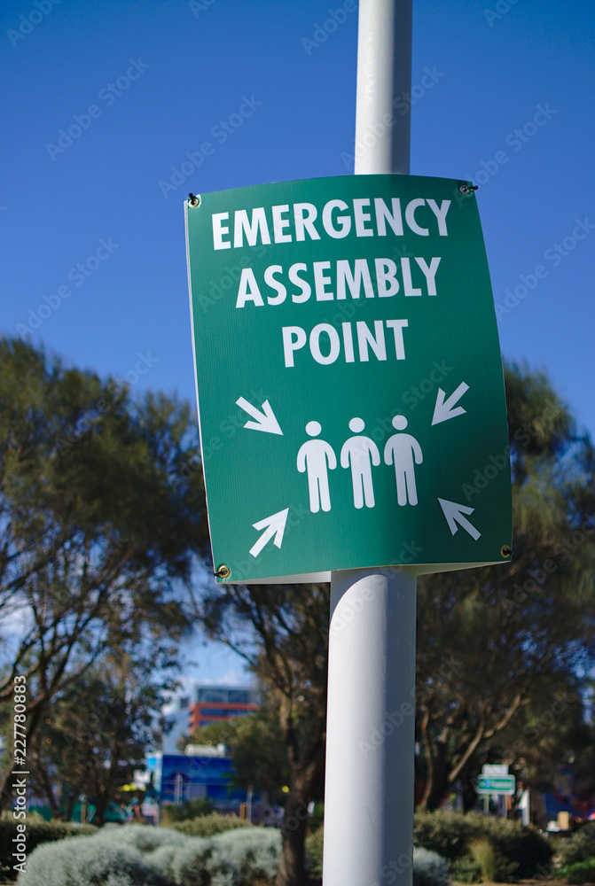 Emergency Assembly Point Sign Stock Photo | Adobe Stock