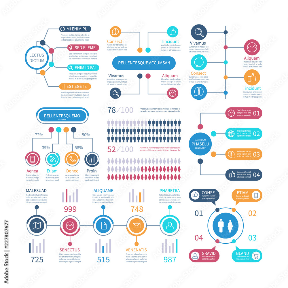 Vektor Infographic. Financial charts, workflow graph. Population ...