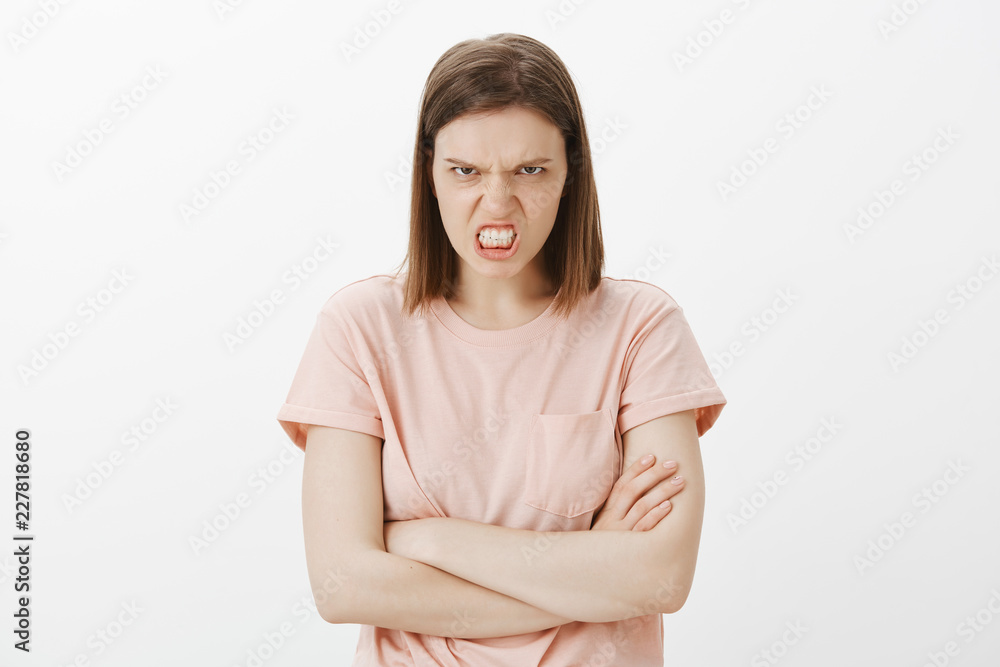 Hate, anger and negative emotions concept. Portrait of outraged and ...