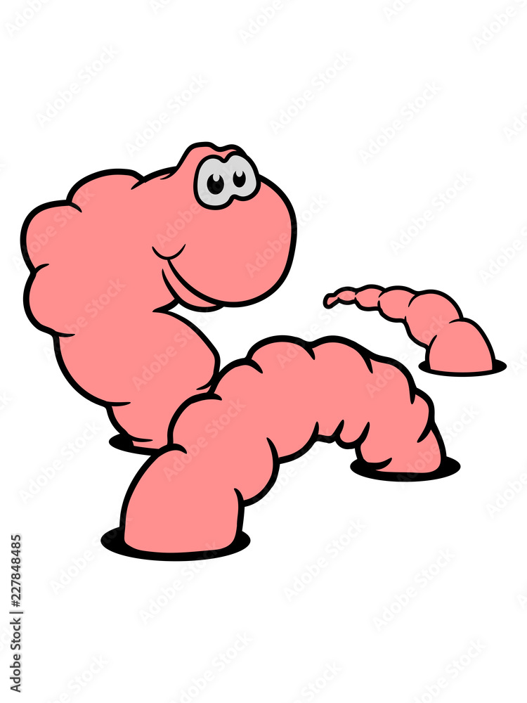 Ilustración de Stock löcher buddeln boden loch wurm comic cartoon ...