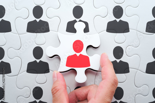 Human resource management and selecting leader concept. Putting last ...