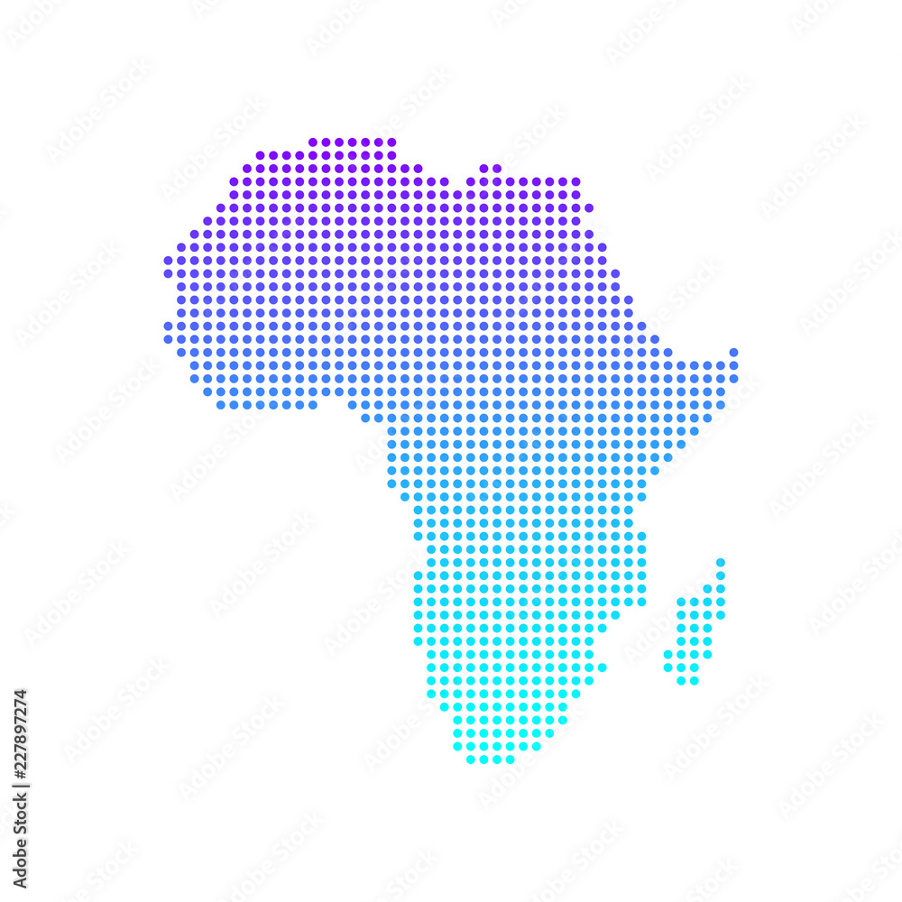 Dotted Map of the African continent. Vector illustration Stock Vector ...